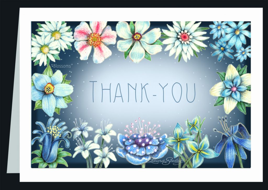 Greeting Cards of Flowers -Art of Author Laura Seeley